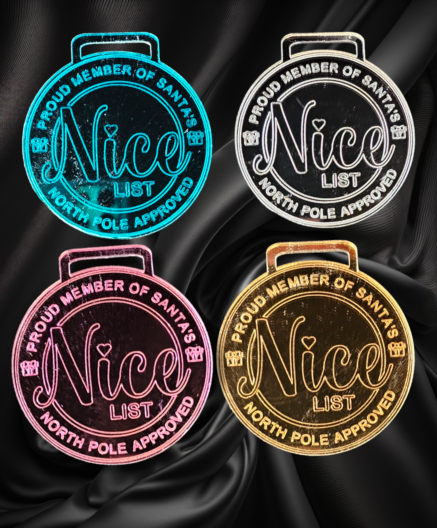 Acrylic Santa's nice medal – The snappy laser cut shop