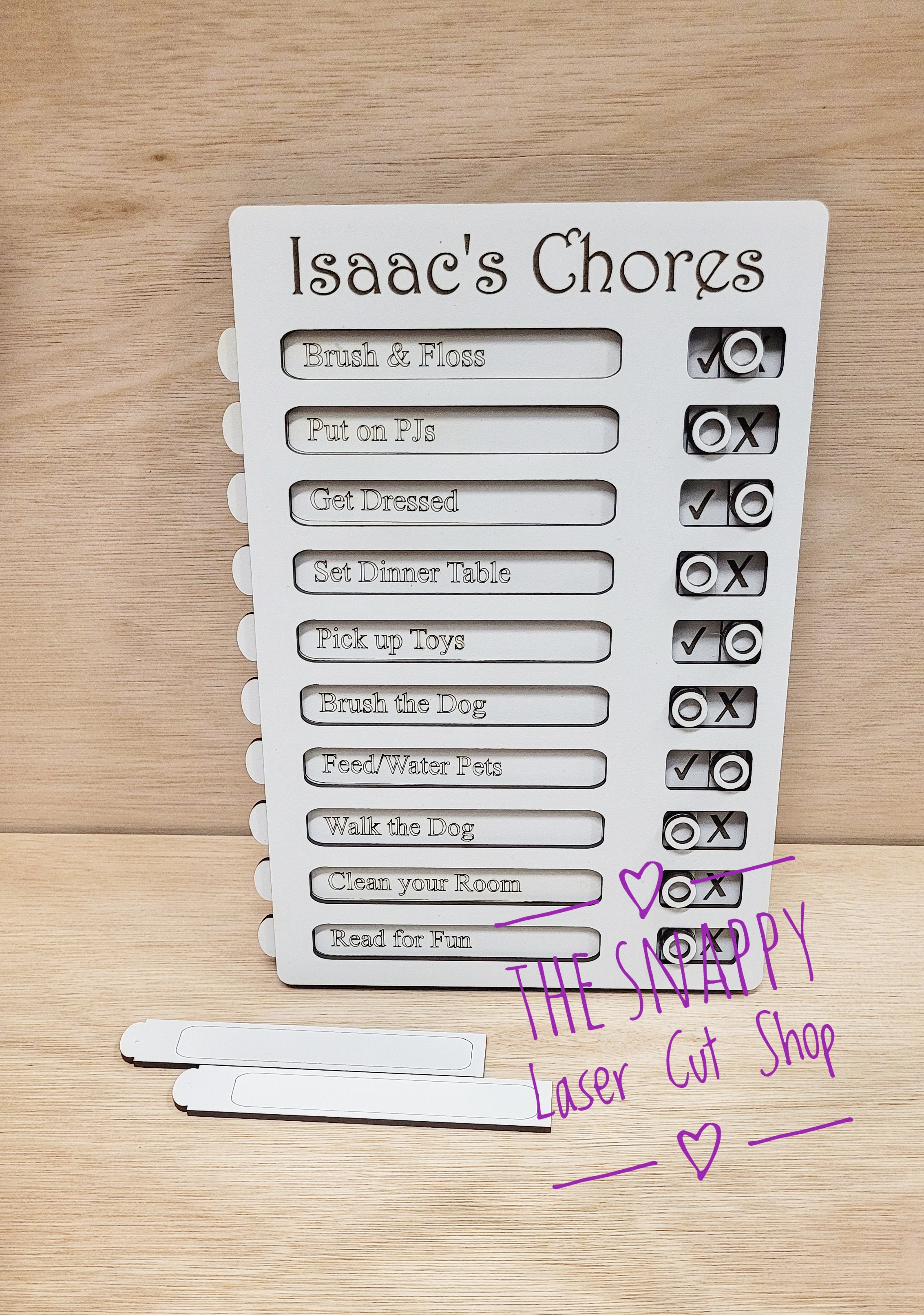 Chore Chart with Removable Chores and Sliding Markers – The snappy ...