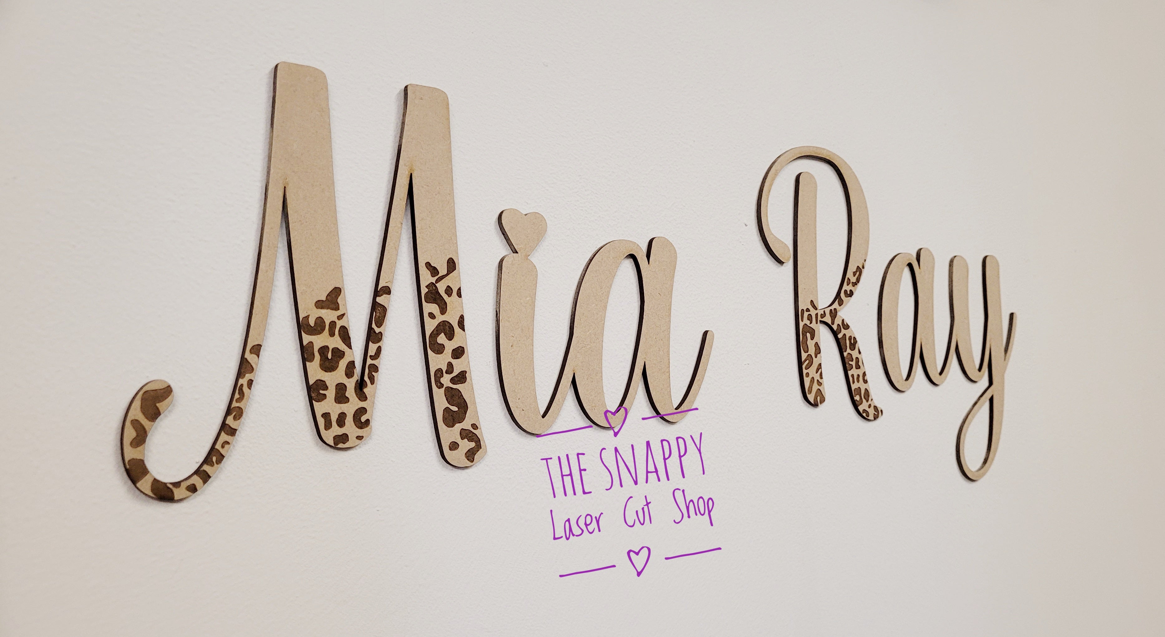 Leopard print wall names – The snappy laser cut shop